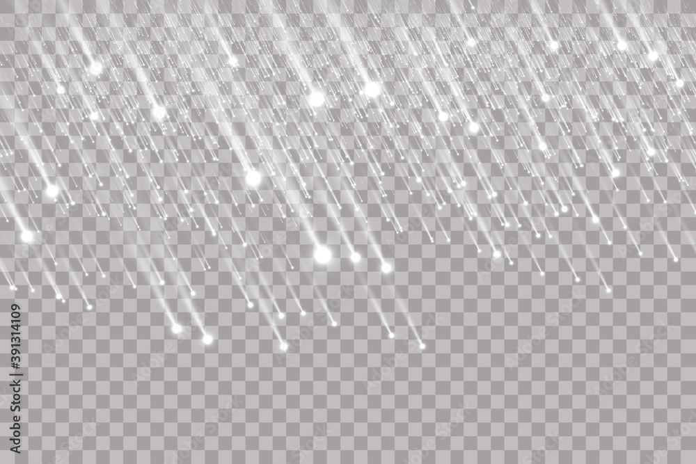 Falling snow on a transparent background. Falling water drops texture ...