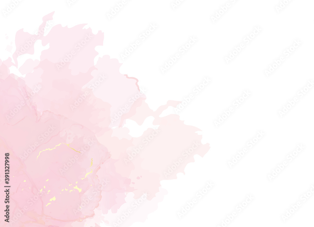 Blush pink watercolor fluid painting vector design card. Stock Vector ...