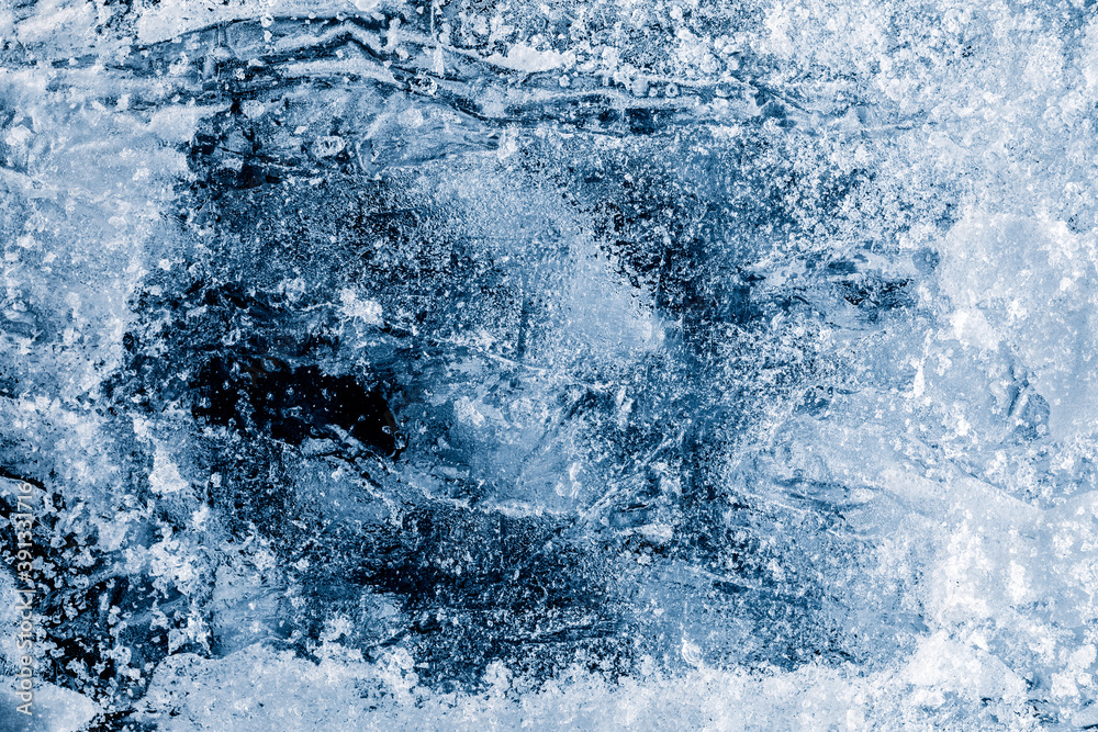 Ice texture background. Textured cold frosty surface of ice block on ...