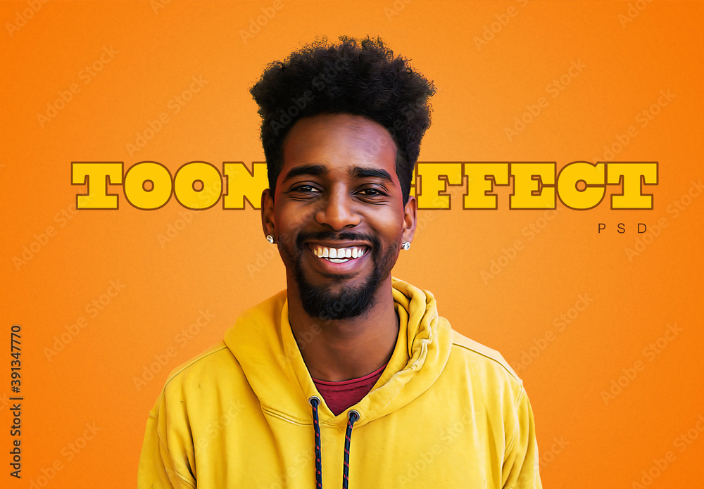 Toon Style Photo Effect Mockup Stock Template | Adobe Stock