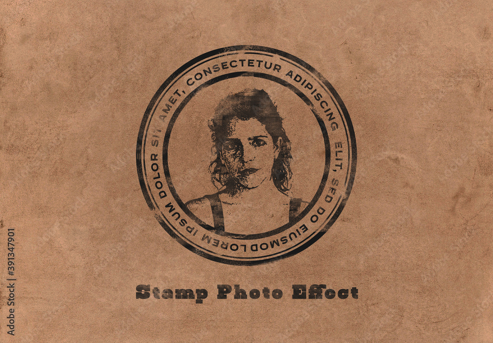 Stamp Photo Effect Mockup Stock Template | Adobe Stock
