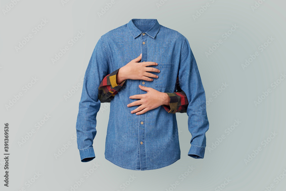Hands hug a shirt Stock Photo | Adobe Stock