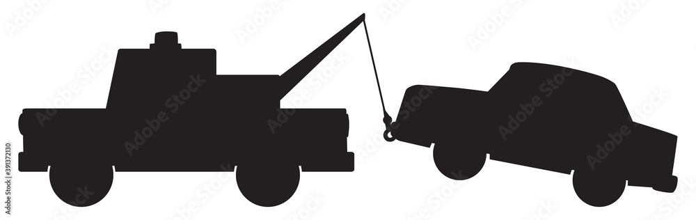 Cartoon Car Getting Towed Stock Vector | Adobe Stock