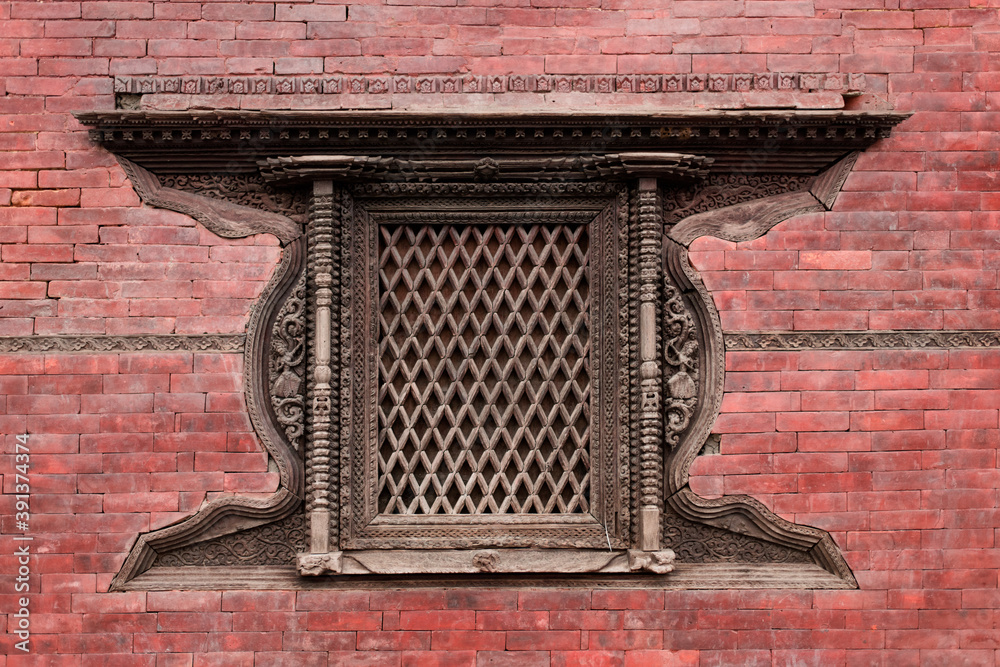 Traditional Old Nepali Window Of A Palace in Kathamandu Stock Photo ...