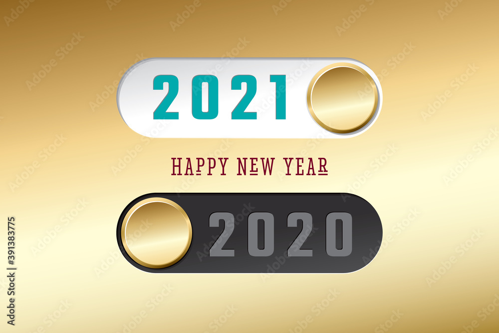 2021 On and 2020 Off Gold Toggle Switch Buton Style Narrow Numerals ...