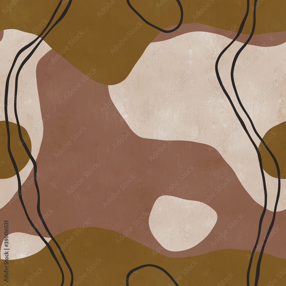 Seamless organic rounded curvy shapes naive design. High quality ...