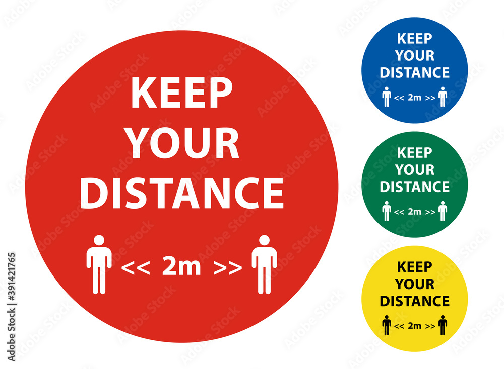 Maintain safe distance sign. social distancing sign of floor sign 6ft ...