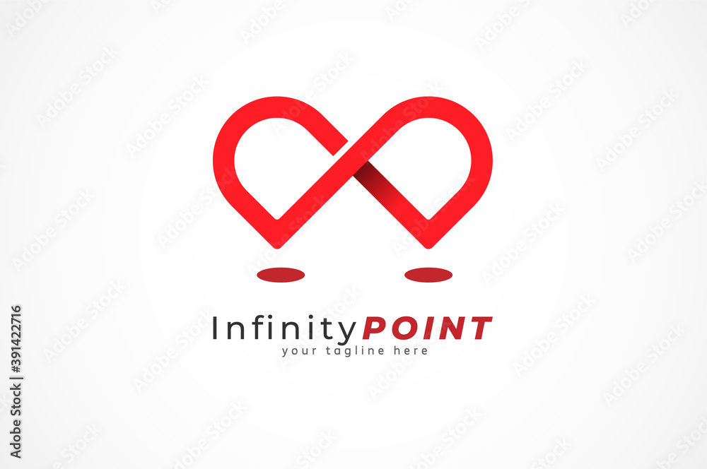 Infinity Point Logo, two point location and infinity icon combination ...