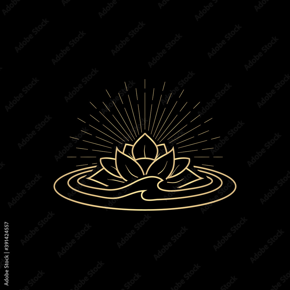 Lotus luxury logo template, petal logo plant floating in water, with ...