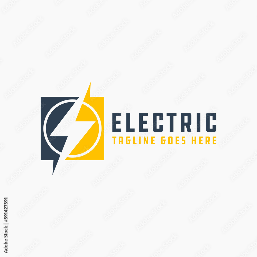 modern high voltage electrical industry logo Stock Vector | Adobe Stock