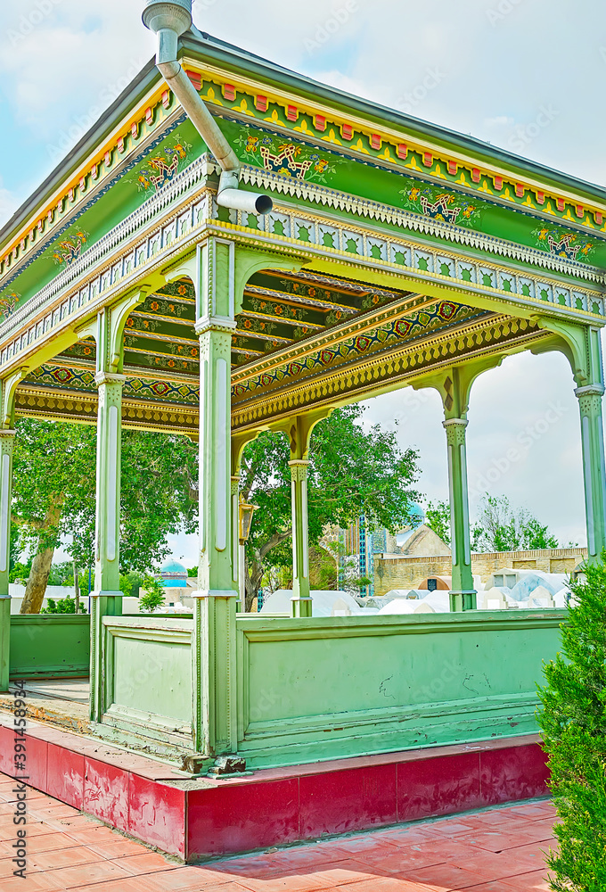The open air prayer hall, Damoi Shakhon complex, Kokand, Uzbekistan ...