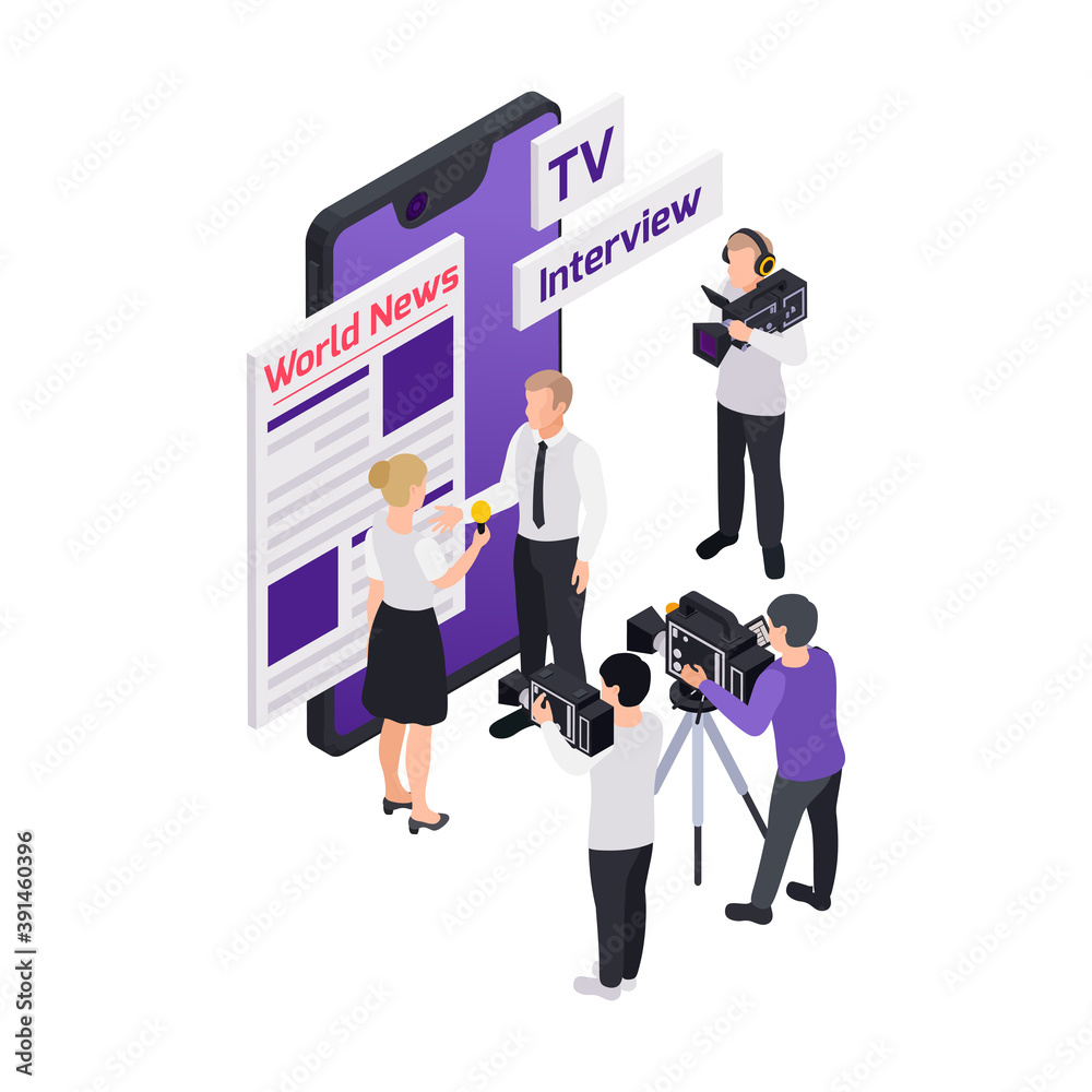 Poster News TV Interview Composition – Wall Art | UkPosters