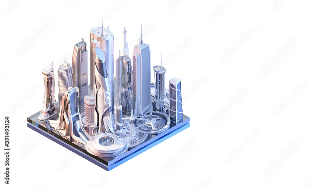Modern isometric megapolis, 3d location map with living and industrial ...