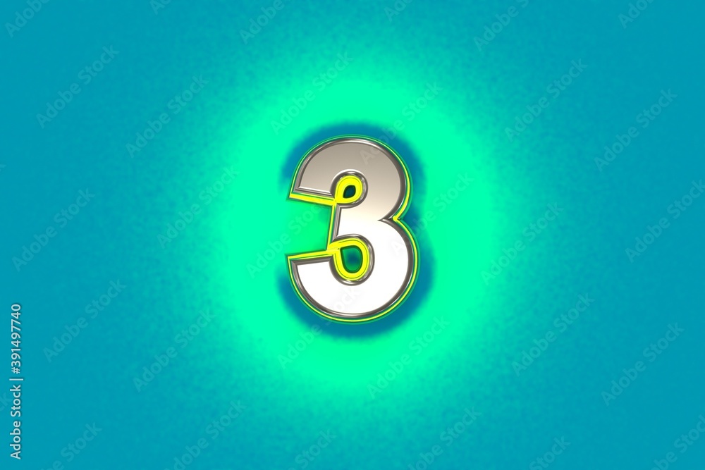 Silver metalline font with yellow outline and green noisy backlight ...