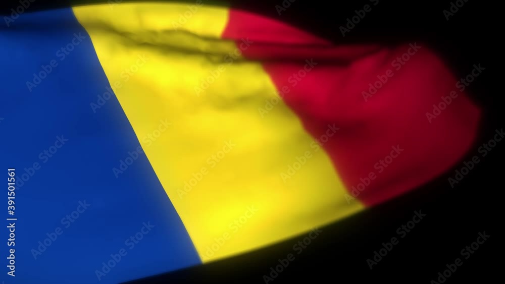 Romania flag , Realistic 3D animation of waving flag . Romania flag ...