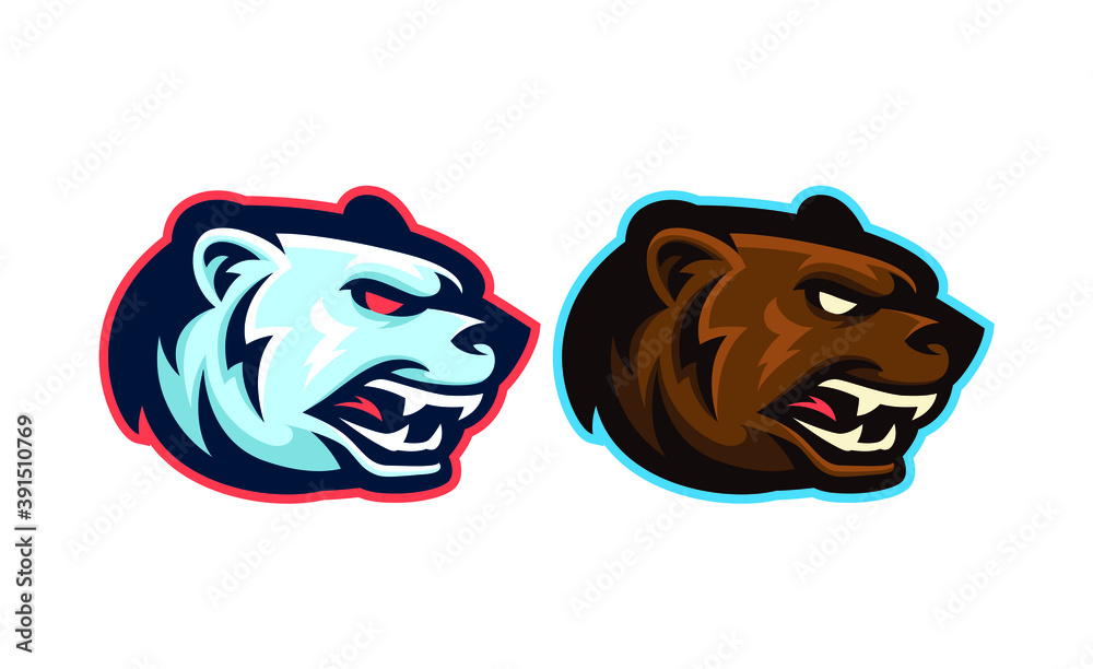 Angry head vector sports logo mascot Stock Vector | Adobe Stock