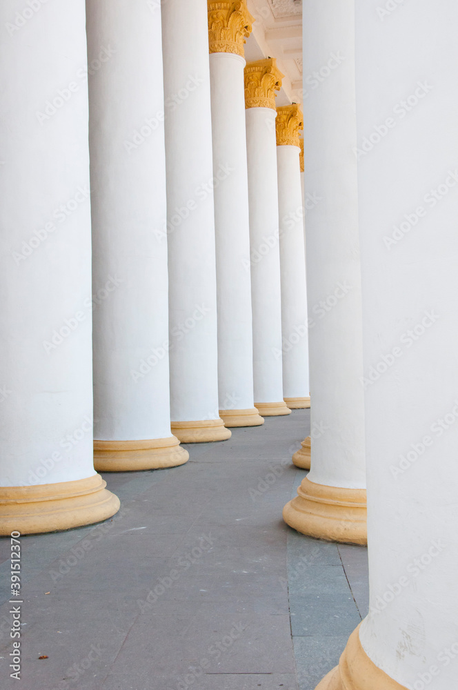 colonnade way pass. neoclassical fluted columns. Classic Columns marble ...