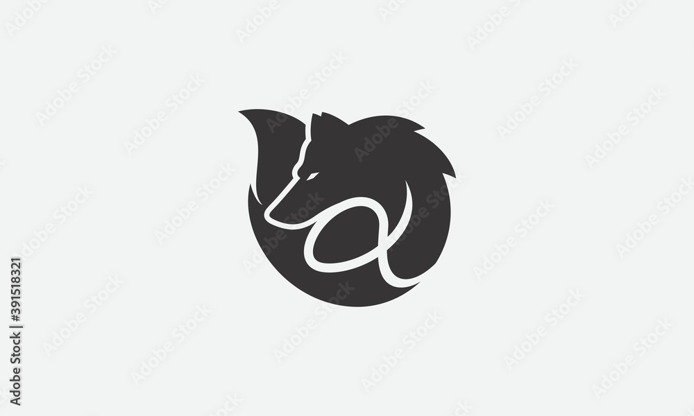 Monochrome Alpha Wolf Symbol Logo Vector Silhouette Illustration #2 ...