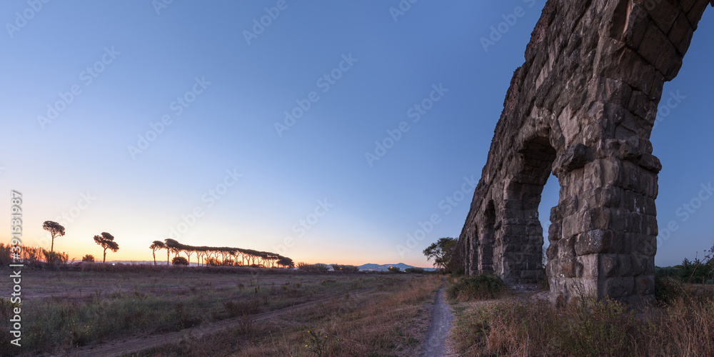 Ancient Roman Aqueduct of Claudius ruins in famous Parco degli ...