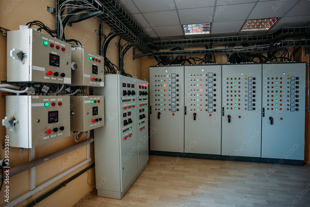Electrical switchgear cabinets with control panels with indicator ...