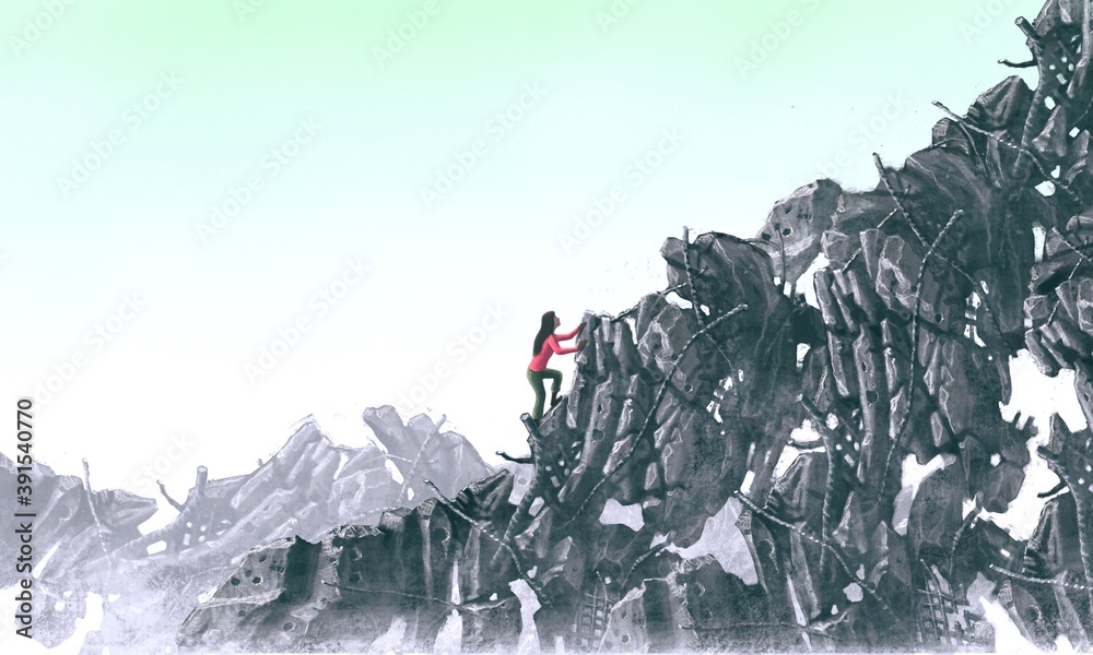 Surreal art, hope dream faith ambition war and success concept artwork ...