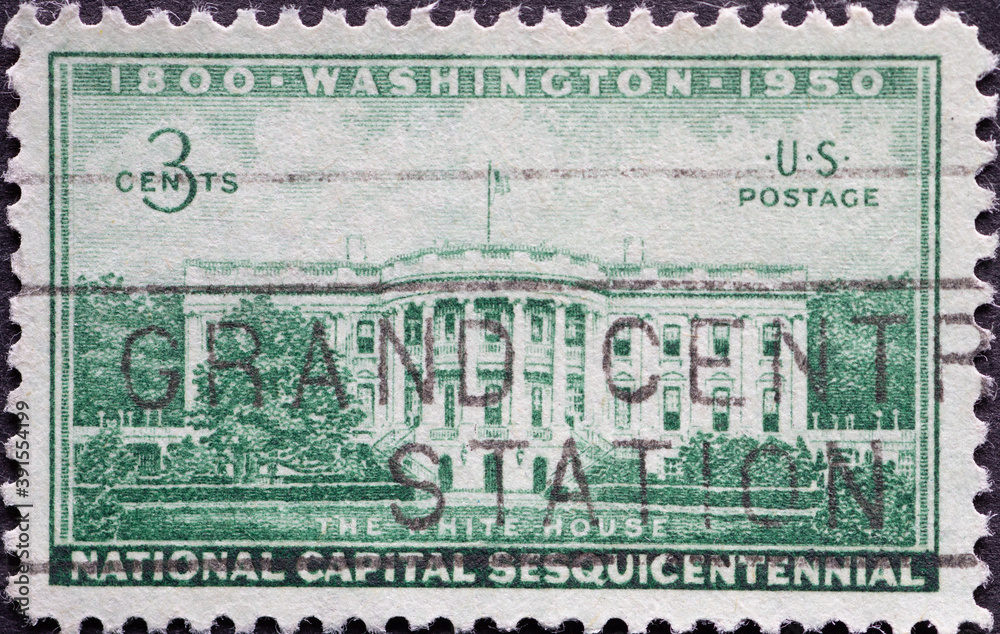 USA - Circa 1950 : a postage stamp printed in the US showing the ...