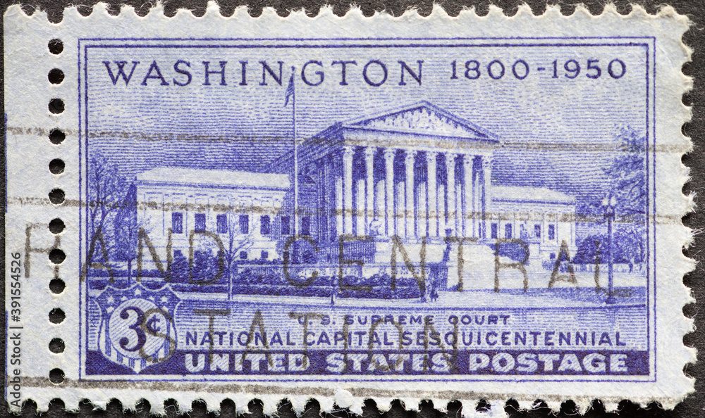 USA - Circa 1950 : a postage stamp printed in the US showing the ...