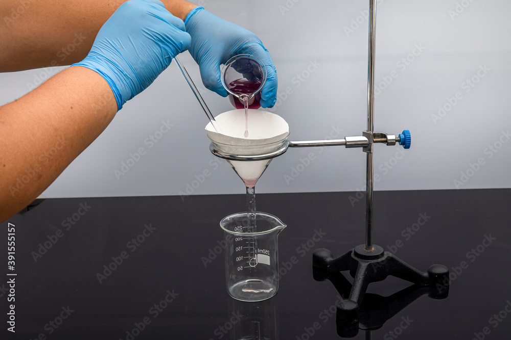 Filter Paper In Laboratory Scientists Are Chemical Filtration By