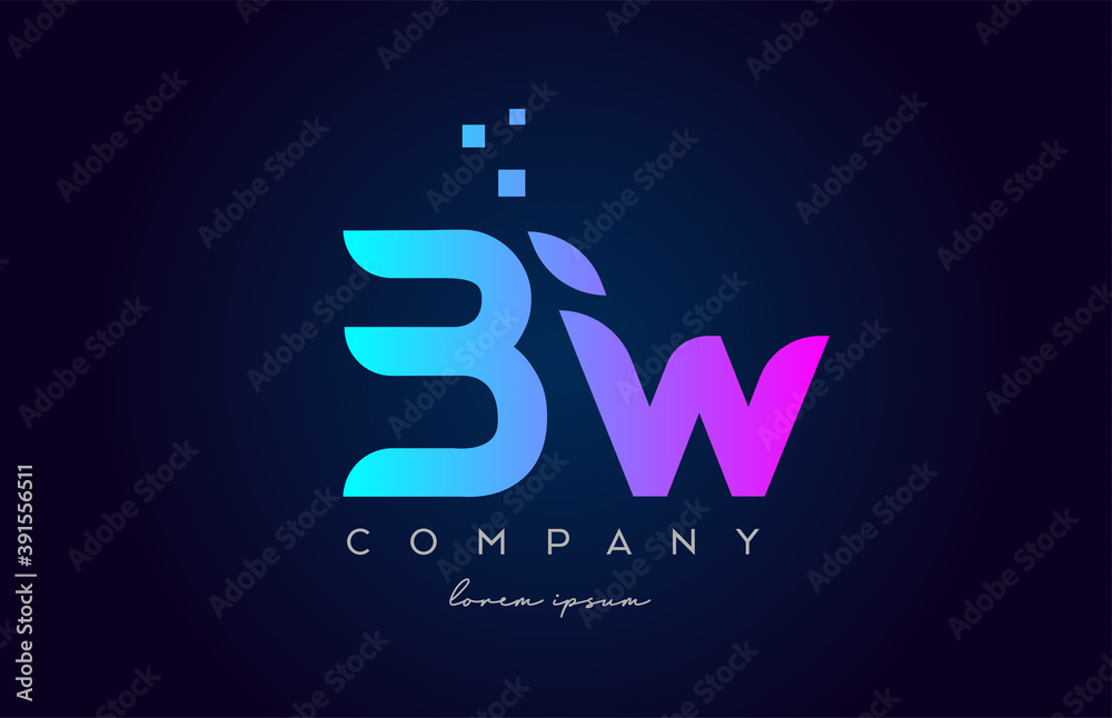 BW B W alphabet letter logo icon combination. Creative design for ...