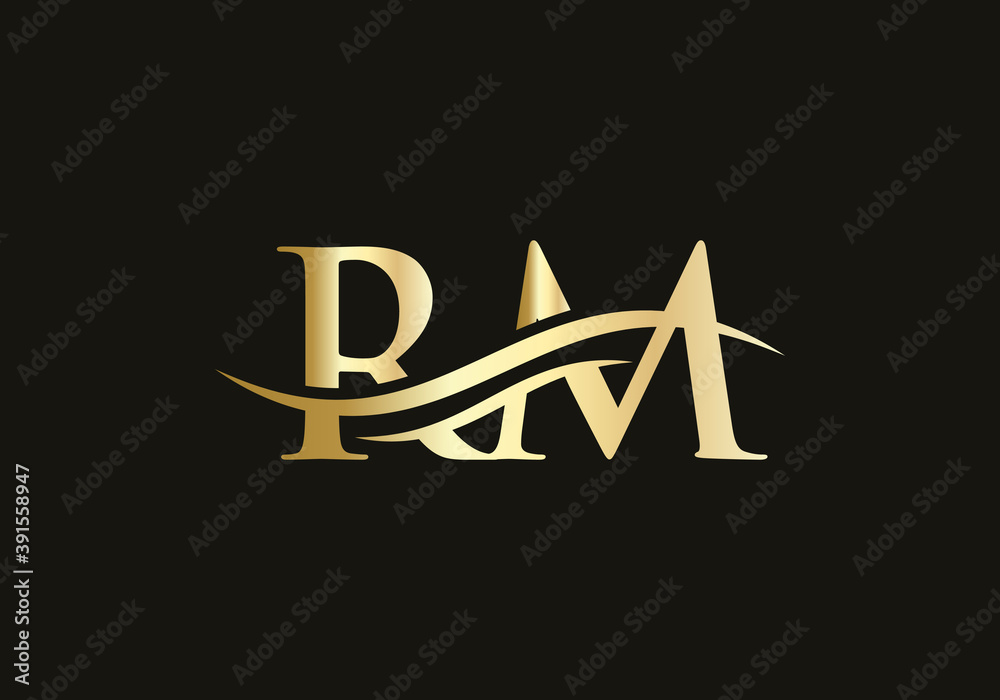 RM Modern creative unique elegant minimal. RM initial based letter icon ...