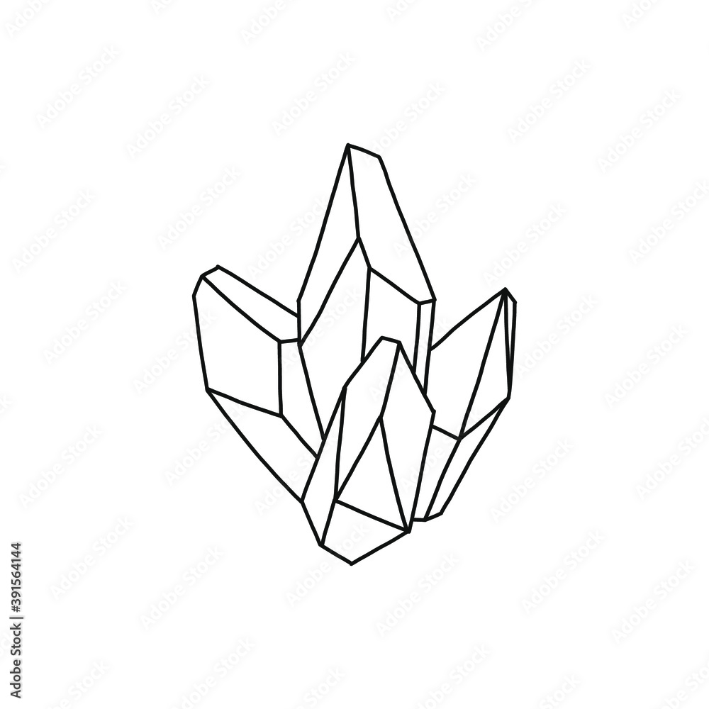 Geometric doodle line art magic boho gems crystal diamond vector clip ...