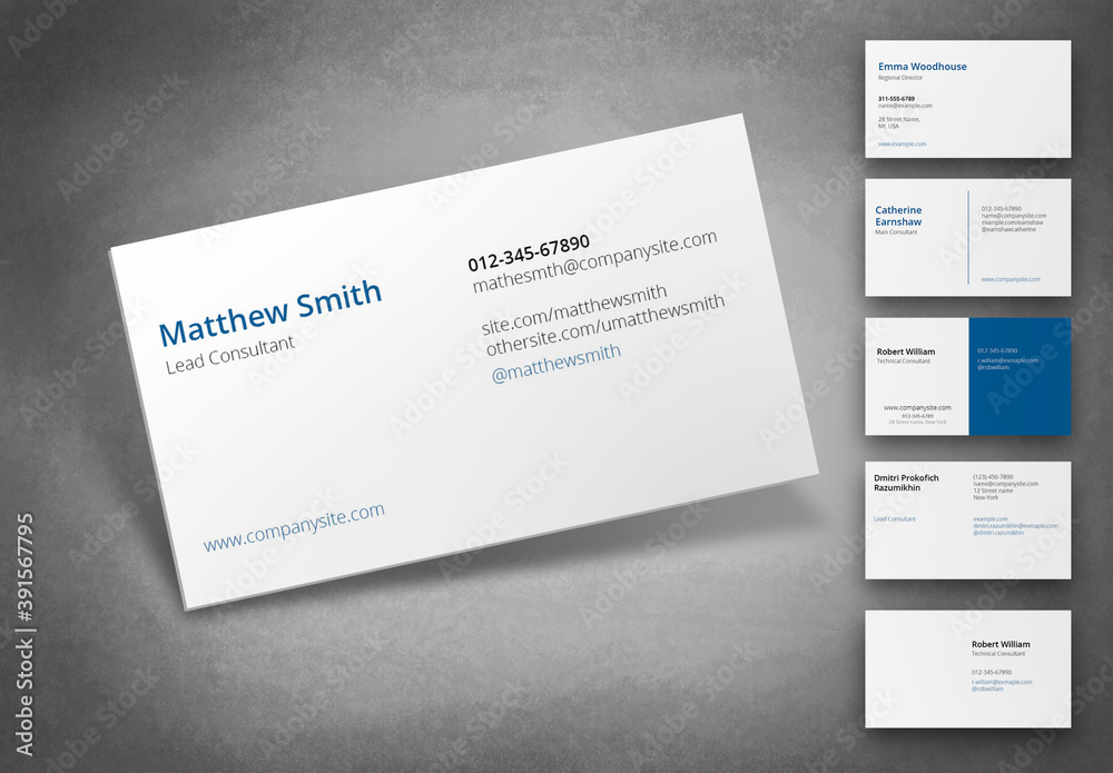 Strict Design Business Cards Stock Template | Adobe Stock