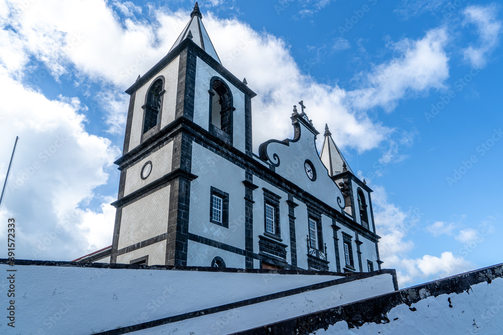 Azores, Island of Pico, the Church Igreja da Prainha in the village of ...