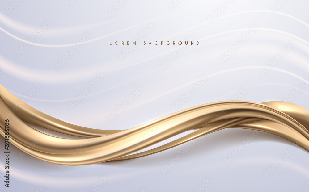 Abstract gold line on white background Stock Vector | Adobe Stock