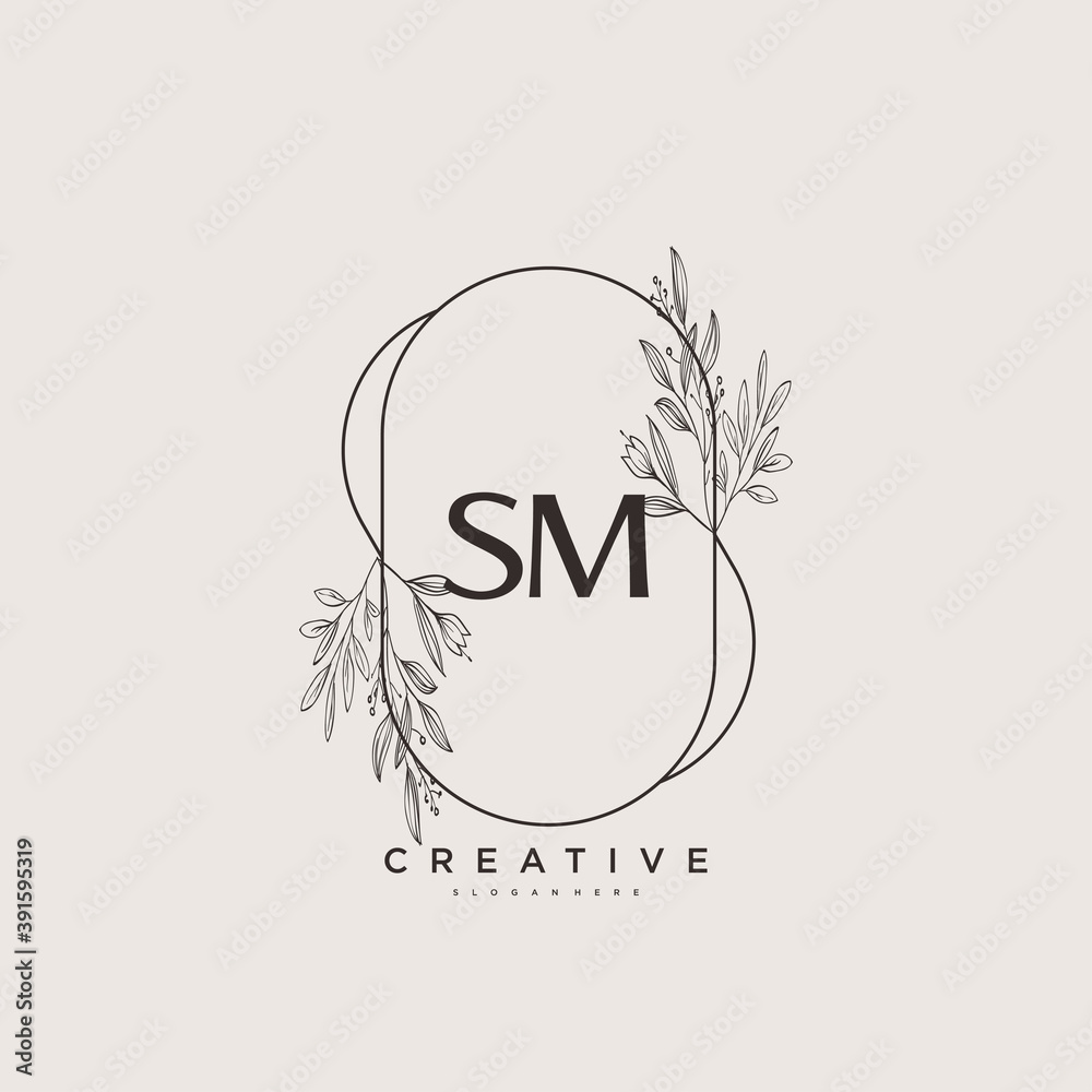 SM Beauty vector initial logo art, handwriting logo of initial ...