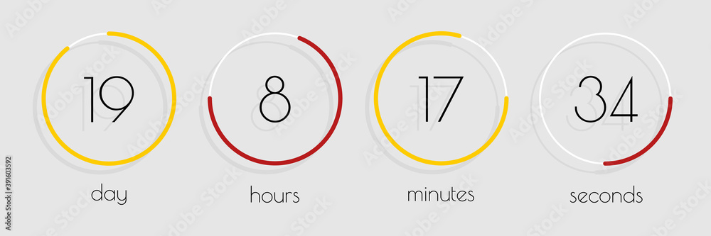Countdown website. Template digital Clock Timer. Flat design. Countdown ...