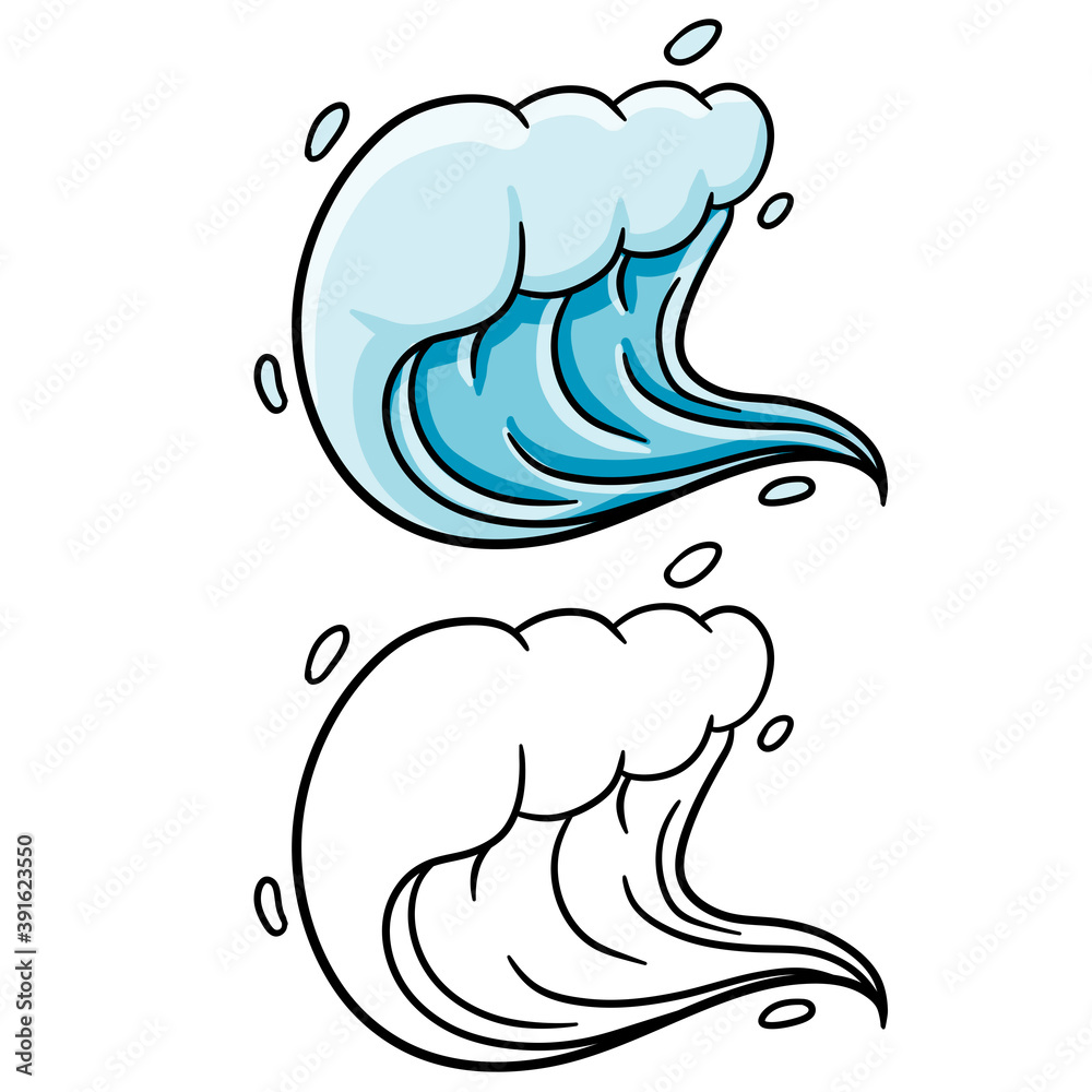 Wave. Sea water. Storm and the nature of the ocean. Blue Logo Splash ...