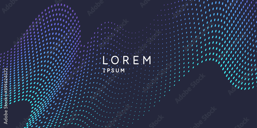 Vector abstract background with dynamic waves, line and particles. Stock Vector | Adobe Stock