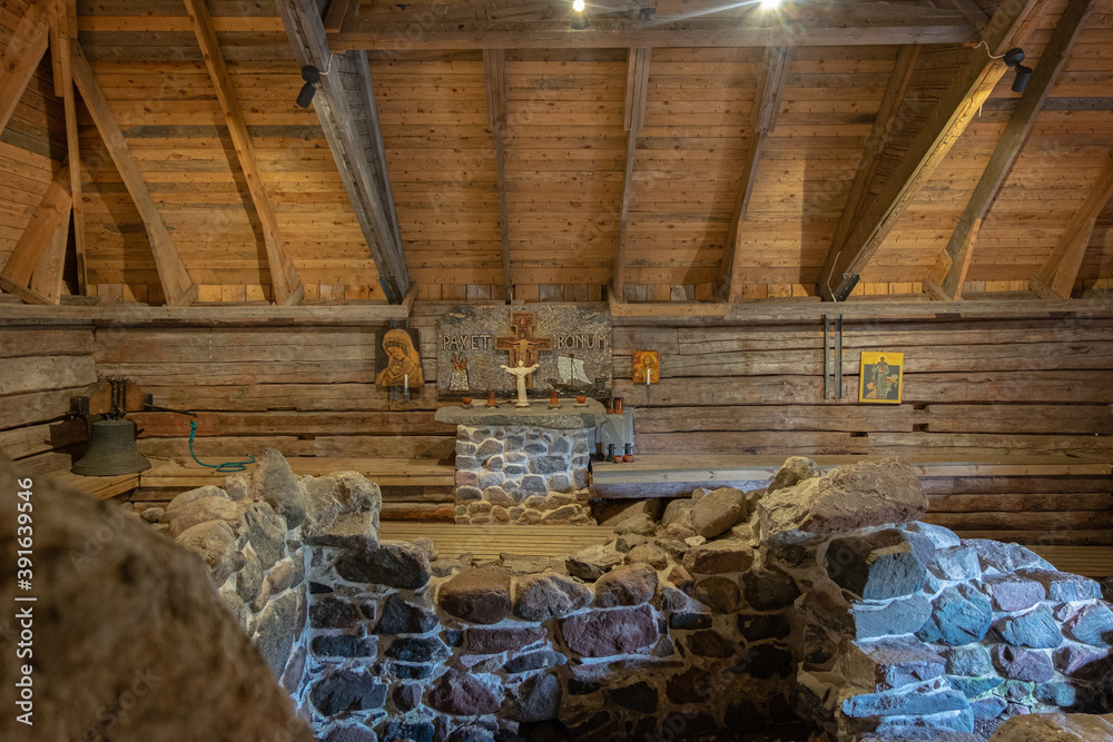 Finland, Aland Islands, Kokar, August 2019: the oldest Franciscan ...