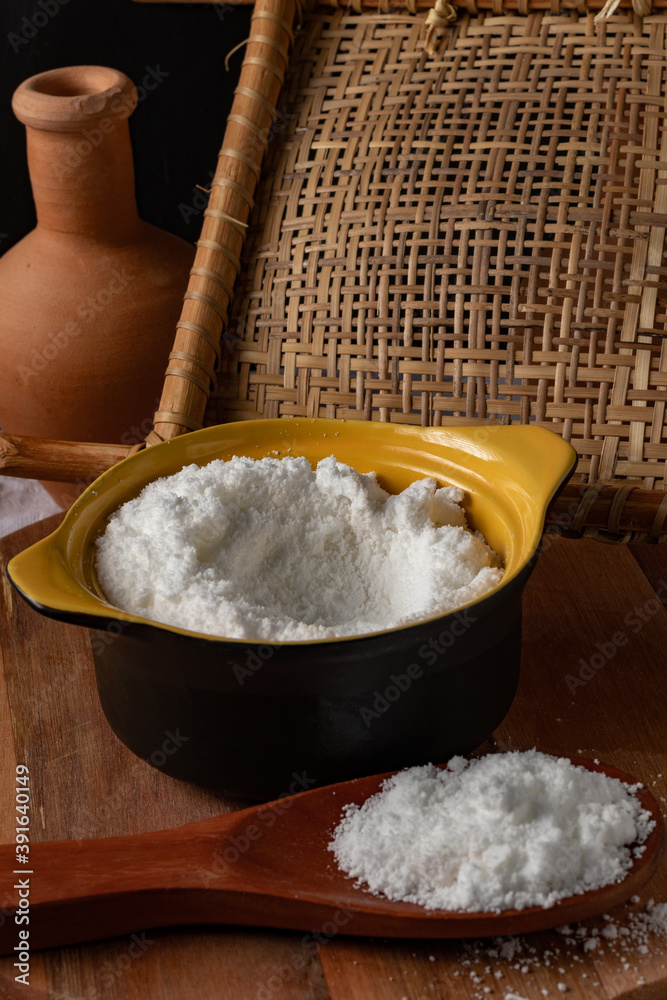 Tapioca flour (Farinha de tapioca). Flour made from cassava starch ...