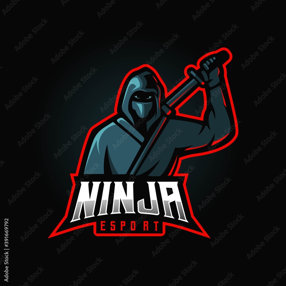 Ninja mascot logo design vector with modern illustration concept style ...