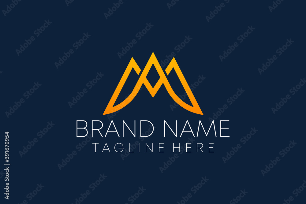 am letter joint logo design vector template. joint a m logo for ...