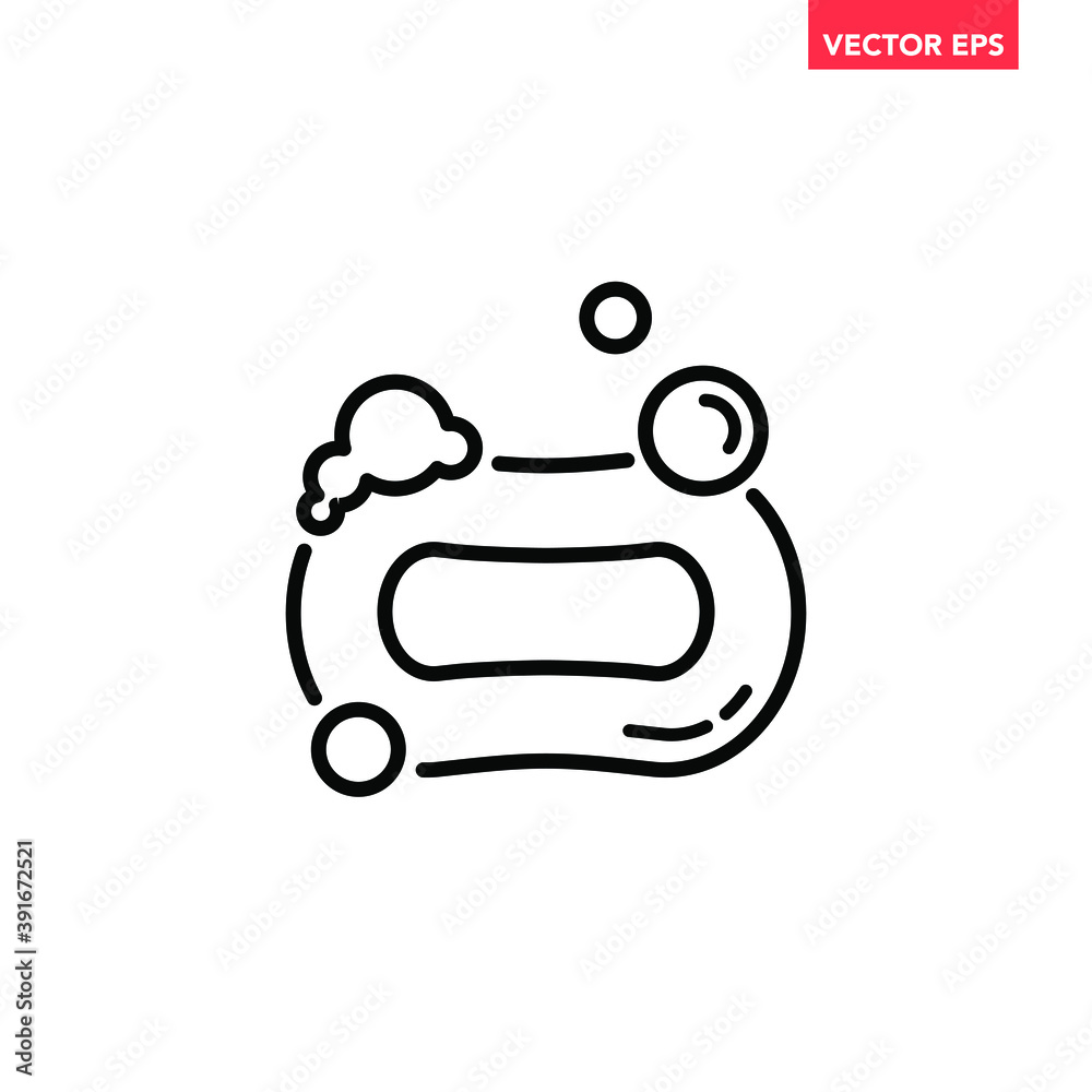 Black single glycerin soap line icon, simple healthy hygiene flat ...