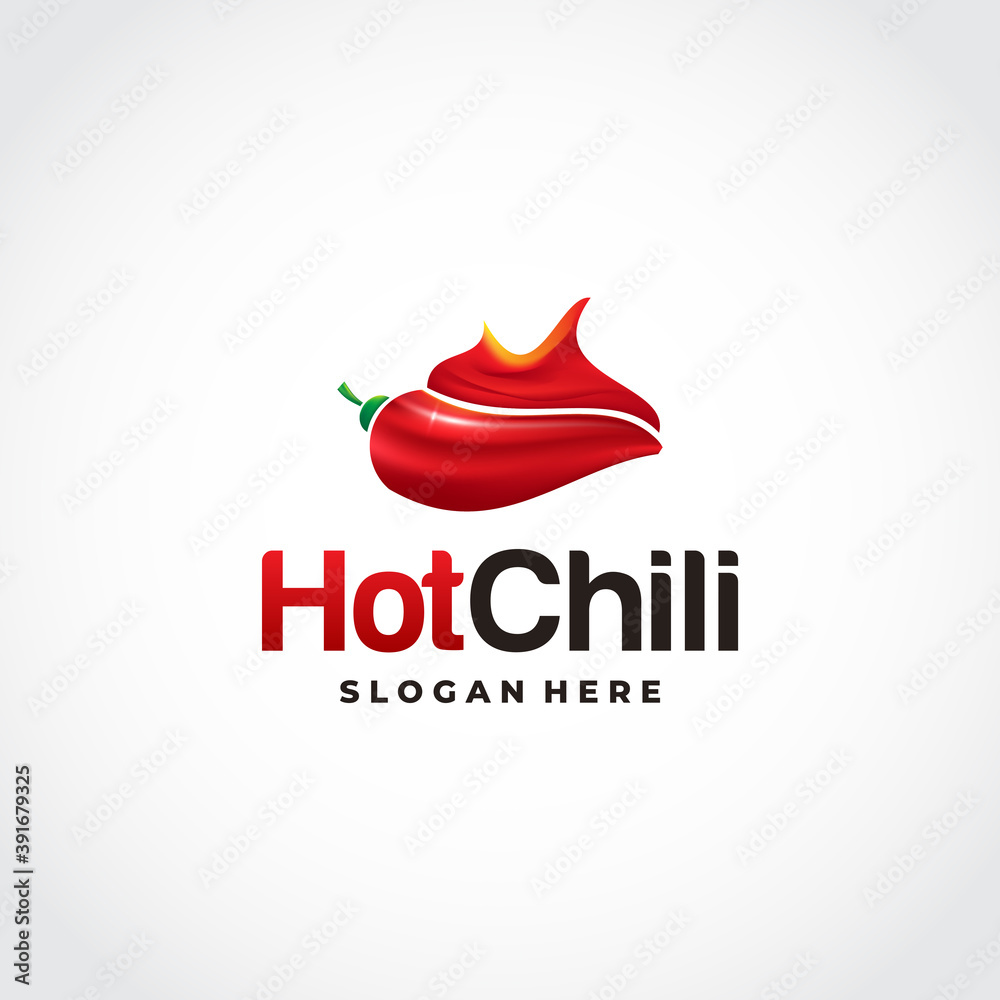 Red Hot Chili logo in mesh style designs, Spicy Pepper logo designs ...