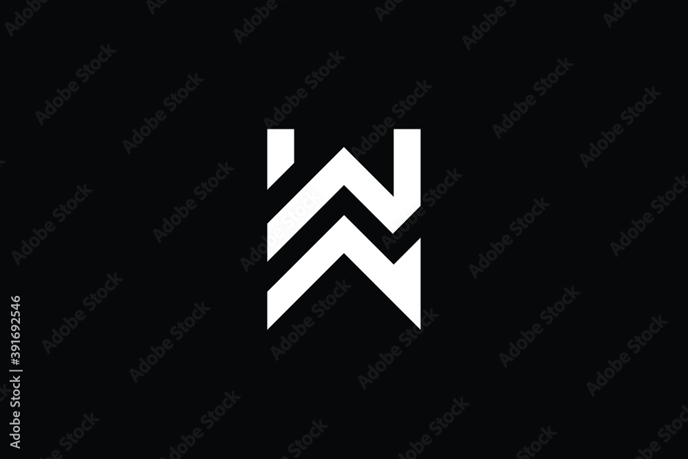 WN logo letter design on luxury background. NW logo monogram initials ...