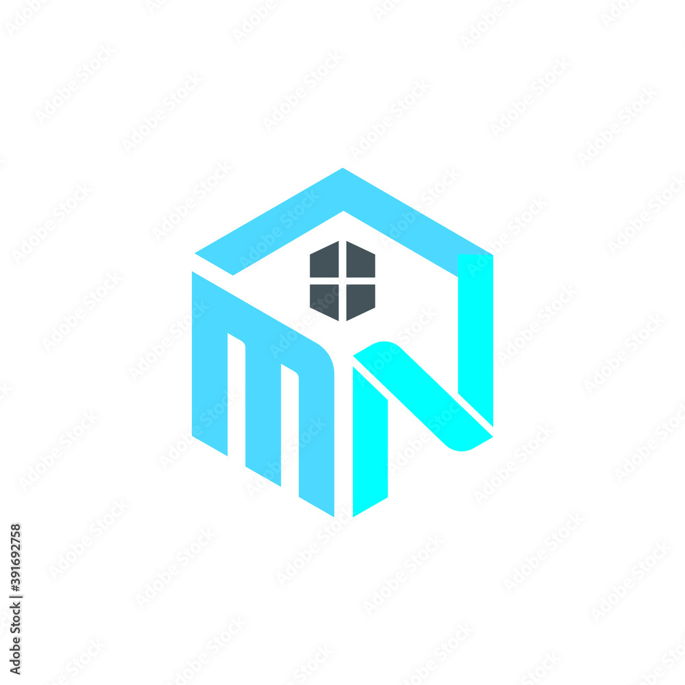 Stockvector MN Letter Modern Real Estate and Property Business Logo and ...