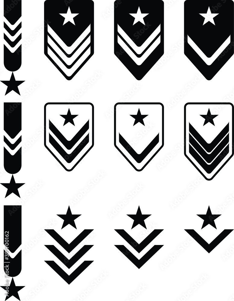 Military rank icon simple vector sign and modern symbol. Military rank ...