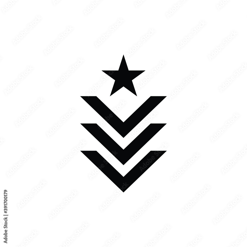 Military rank icon simple vector sign and modern symbol. Military rank ...