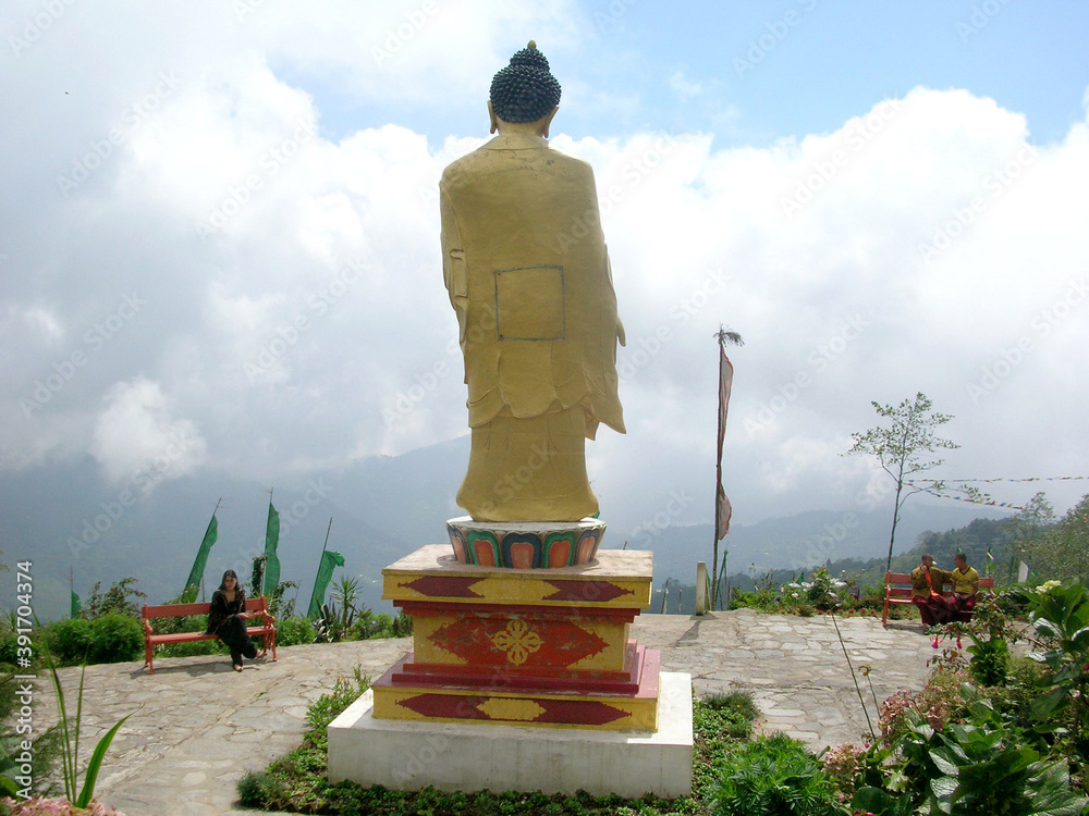 The statue of Lord Buddha shines bright at Gumba Dara in Kalimpong ...