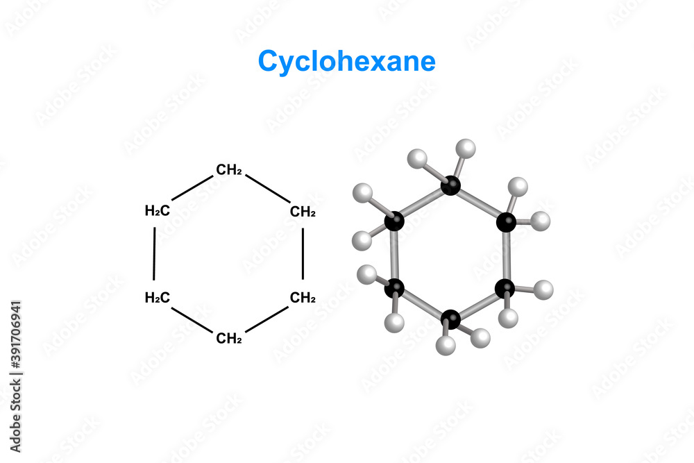 Cyclohexane chemical structure vector design illustration Stock Vector ...